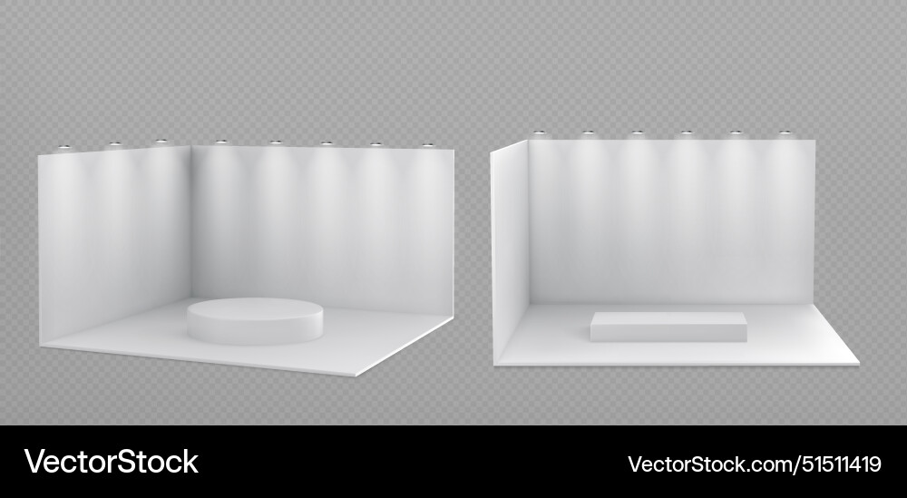 White 3d stand booth wall for trade display design