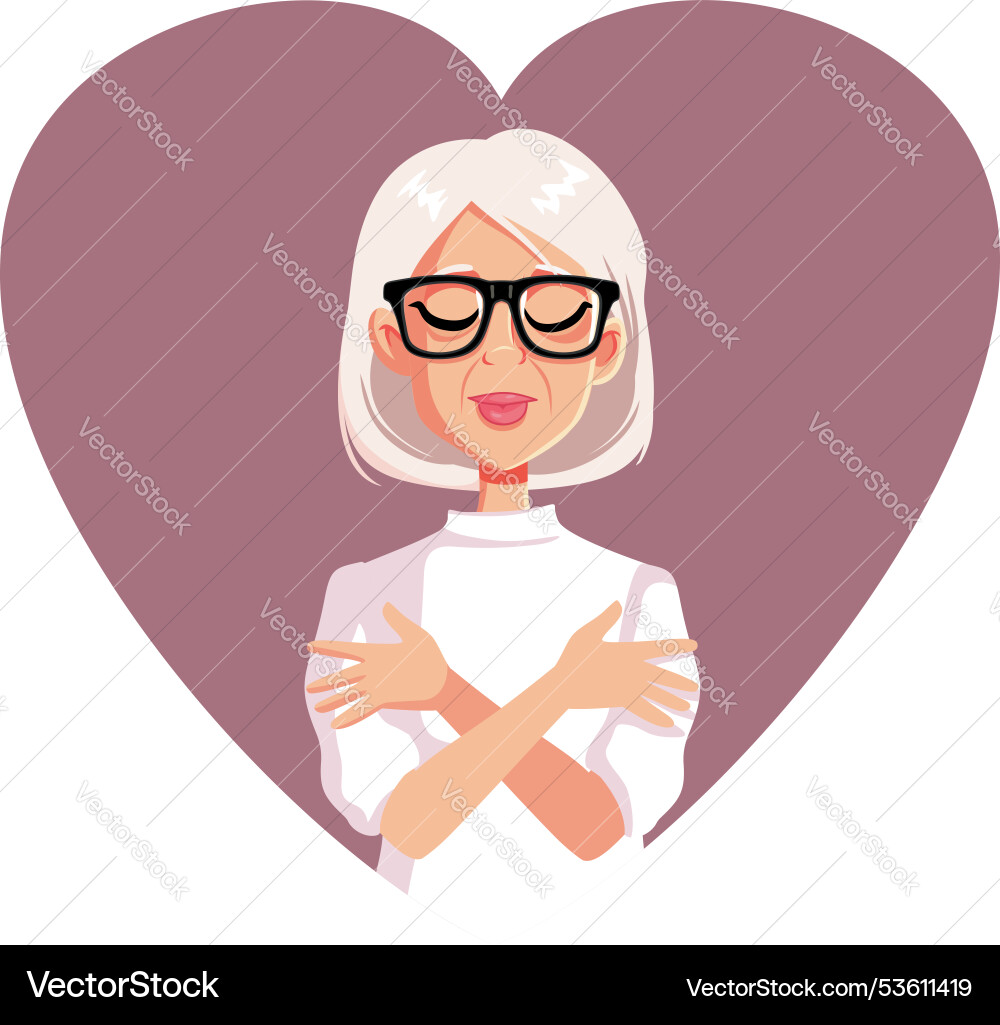 Woman gracefully aging with self acceptance Vector Image