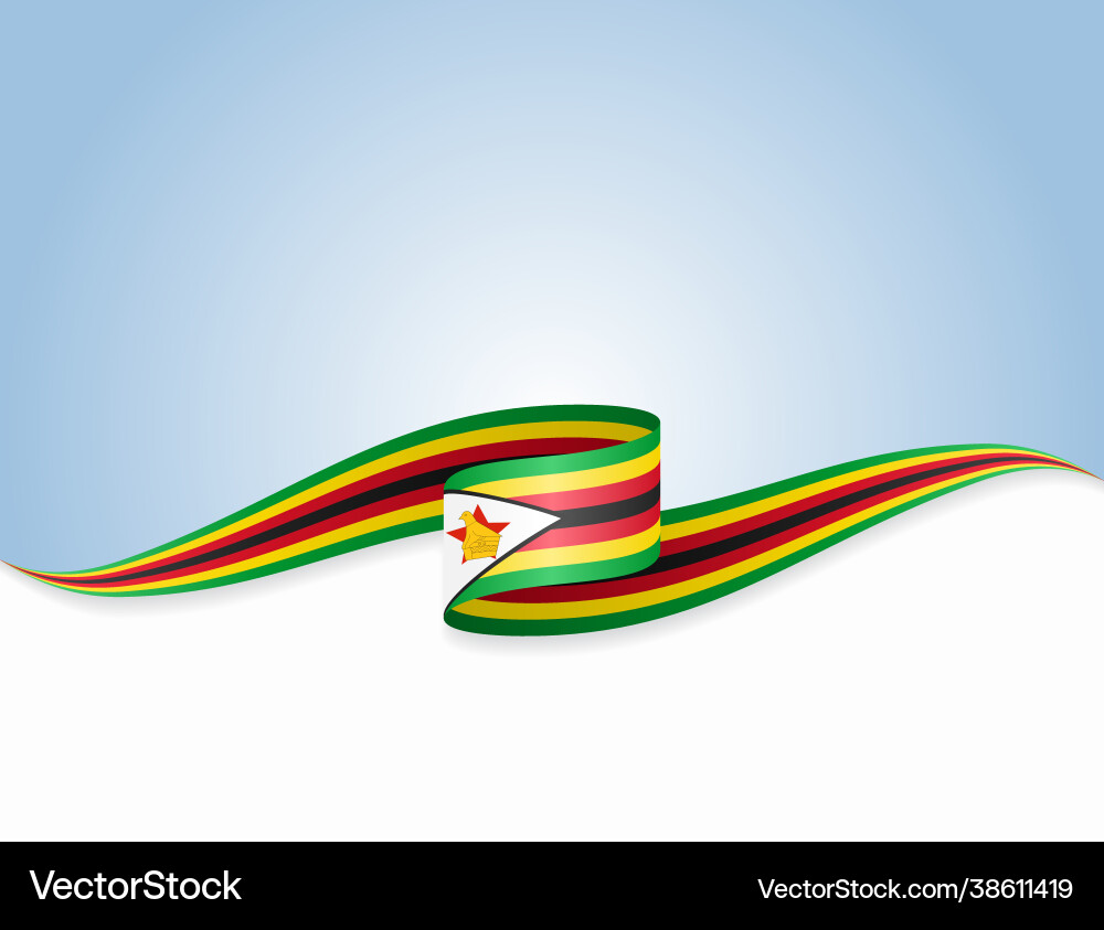 Zimbabwean flag wavy abstract background Vector Image