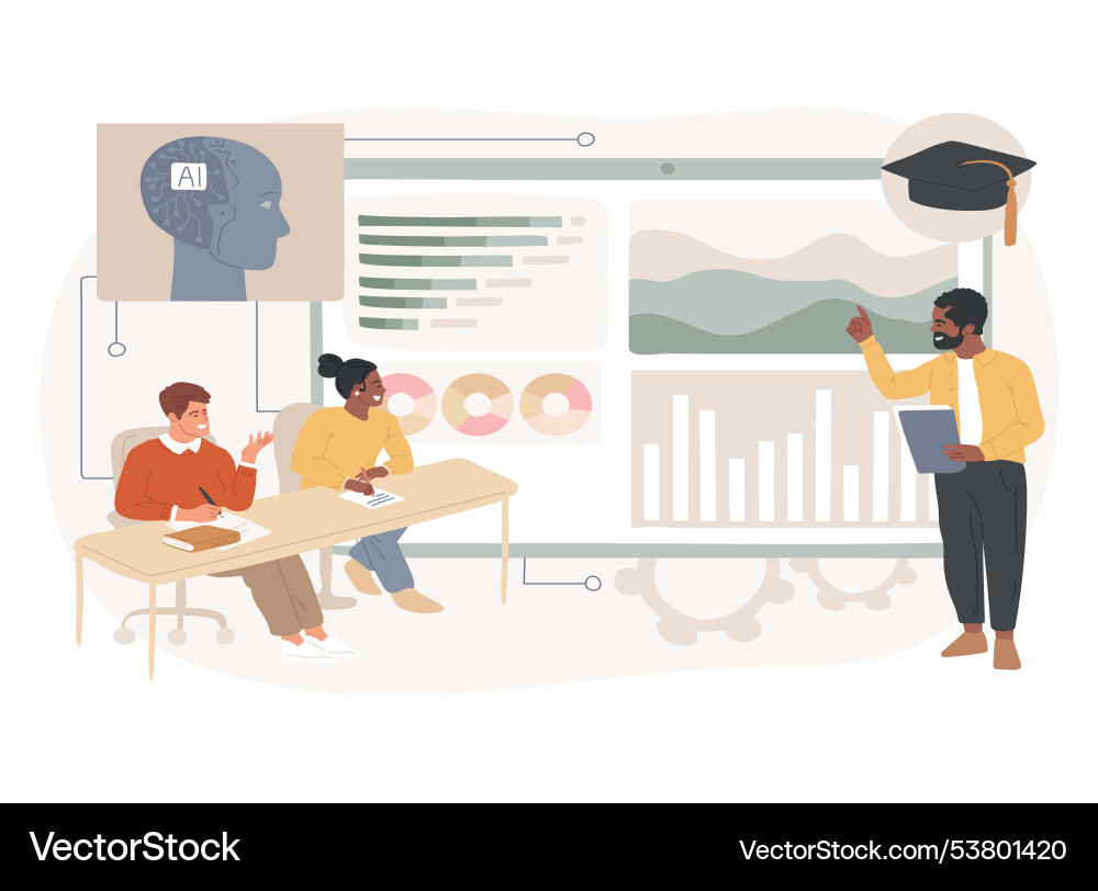 Ai-enhanced classroom management abstract concept Vector Image