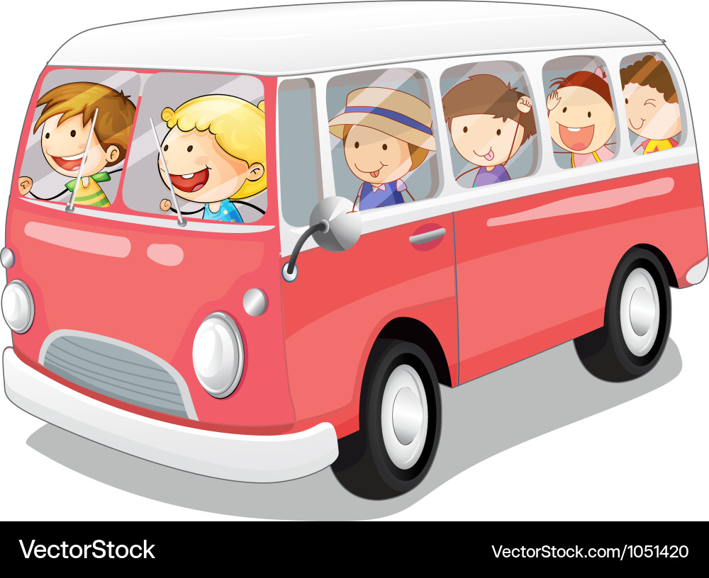 Children Riding on a Bus – Royalty-Free Vector | VectorStock