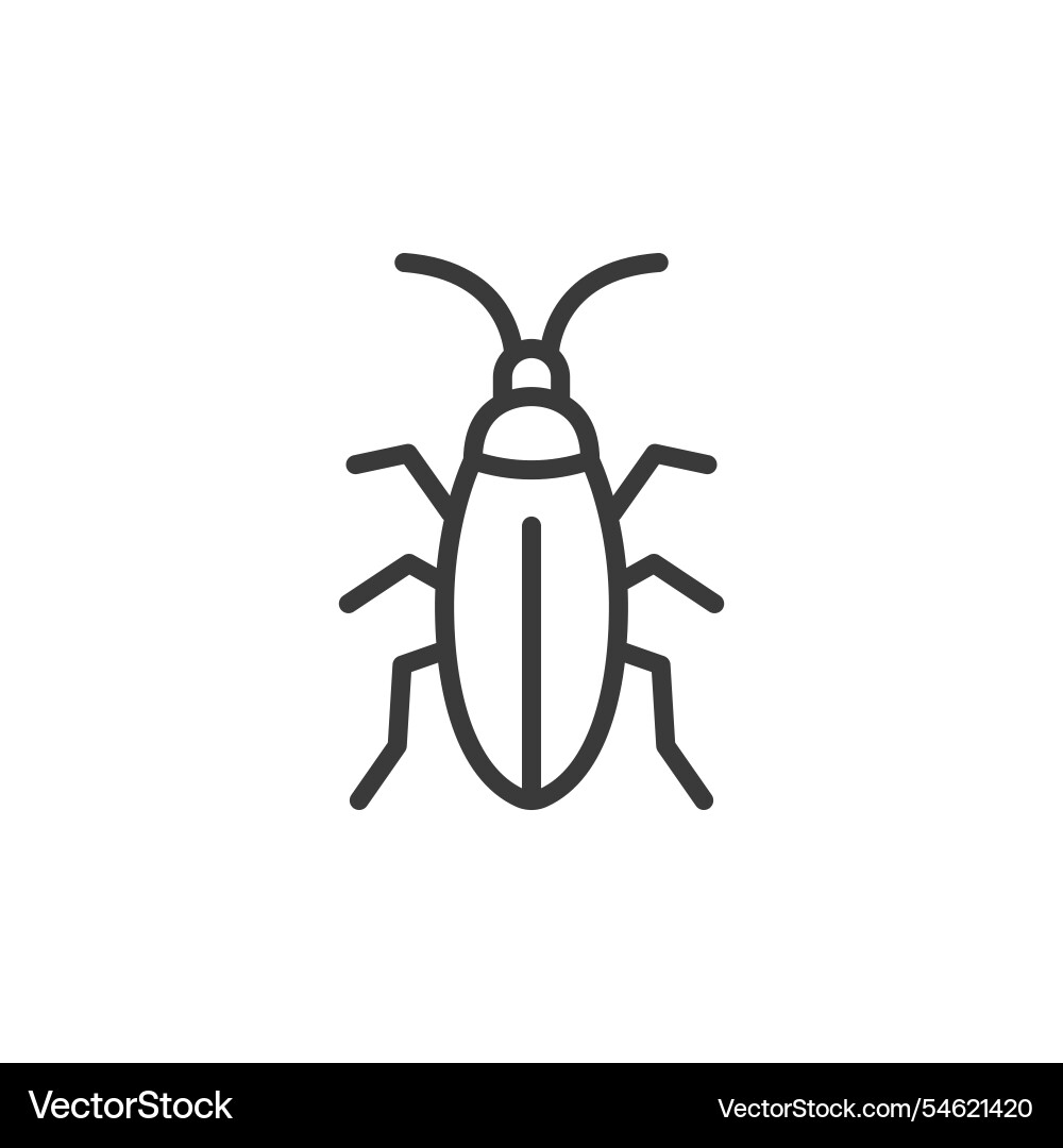 Cockroach icon in line design pest Royalty Free Vector Image