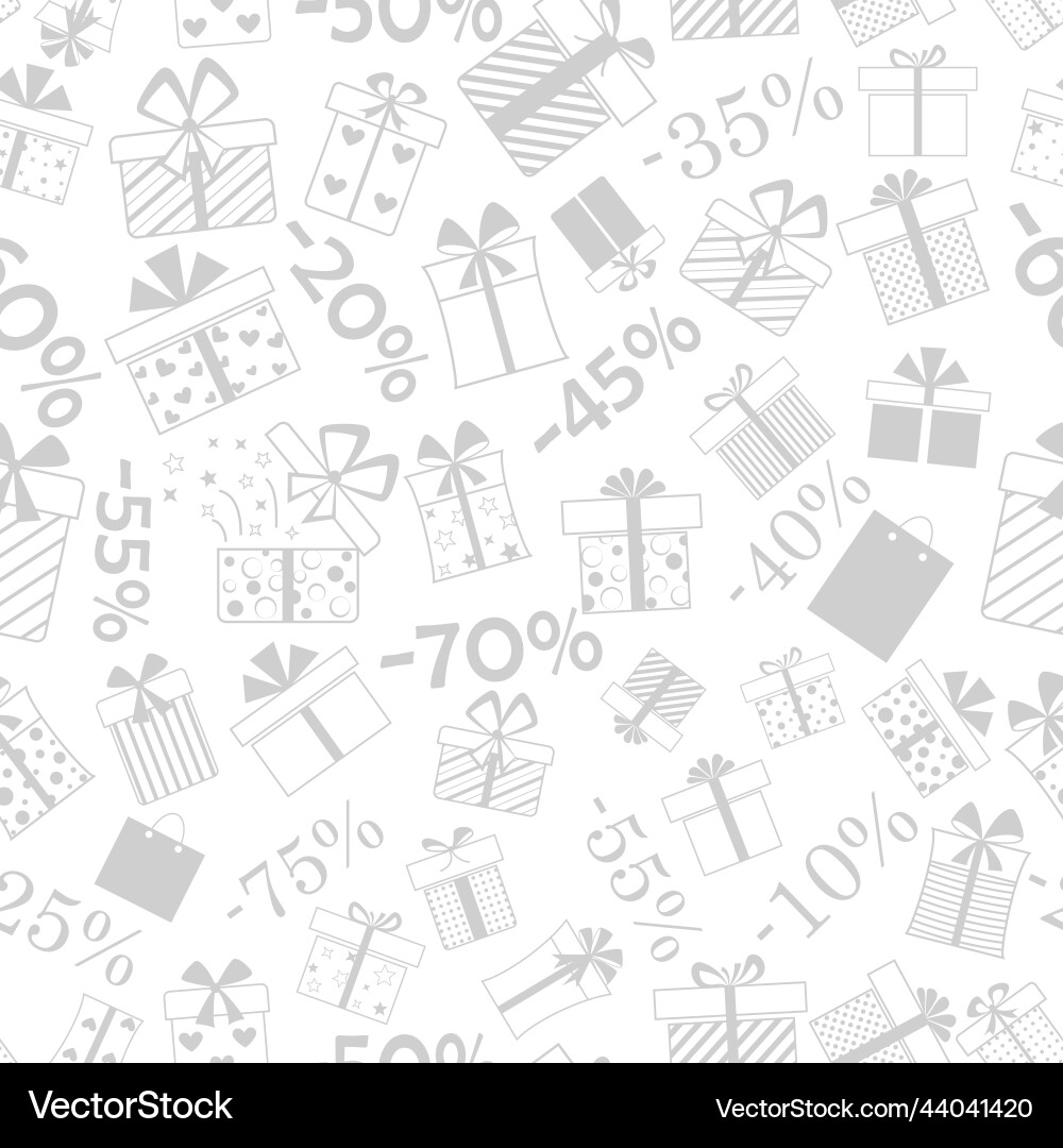 Gift Boxes & Discount Pattern Royalty Free Vector Image
