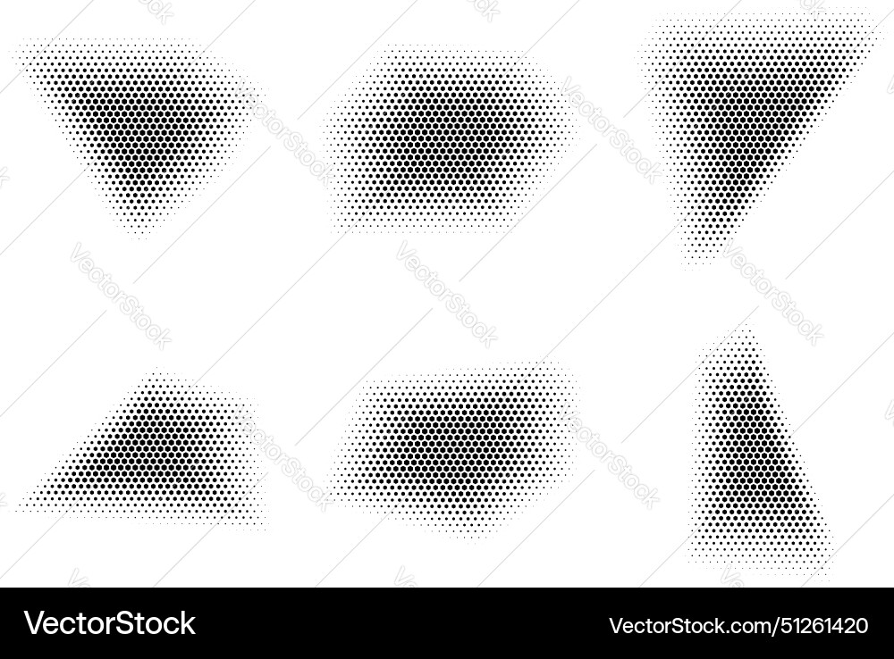 Halftone hexagon pattern reprographic technique Vector Image