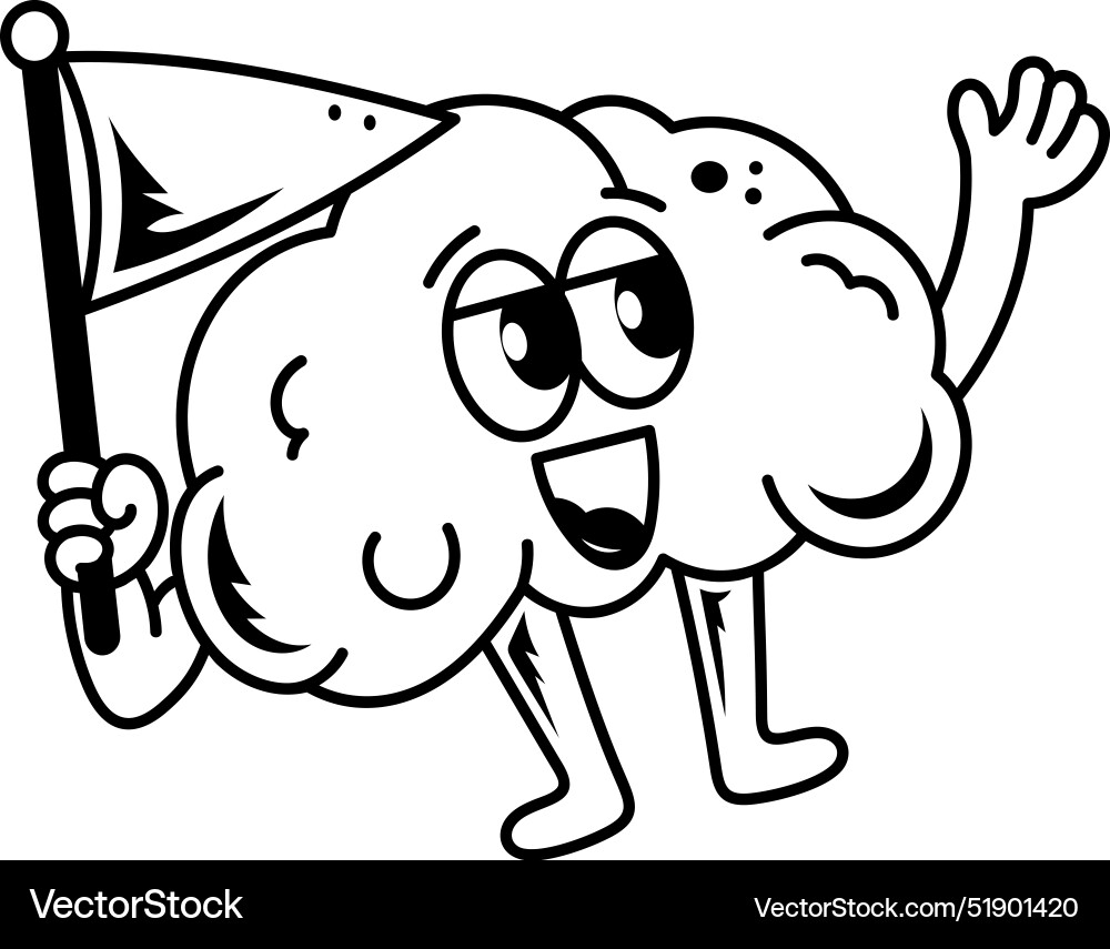 Happy brain Royalty Free Vector Image - VectorStock