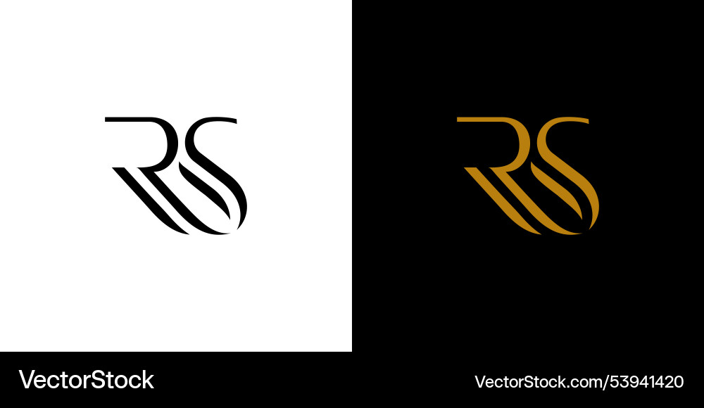 Luxury and unique rs logo design Royalty Free Vector Image