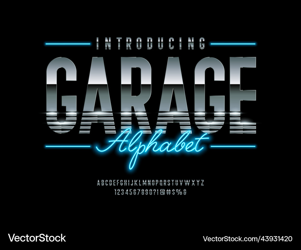 Retro font Royalty Free Vector Image - VectorStock