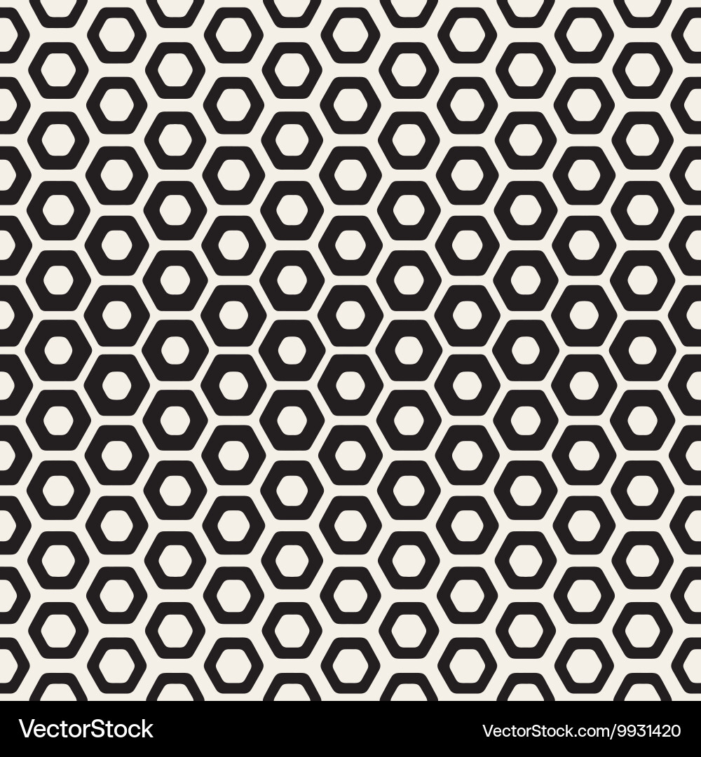 Seamless white and black hexagon halftone Vector Image