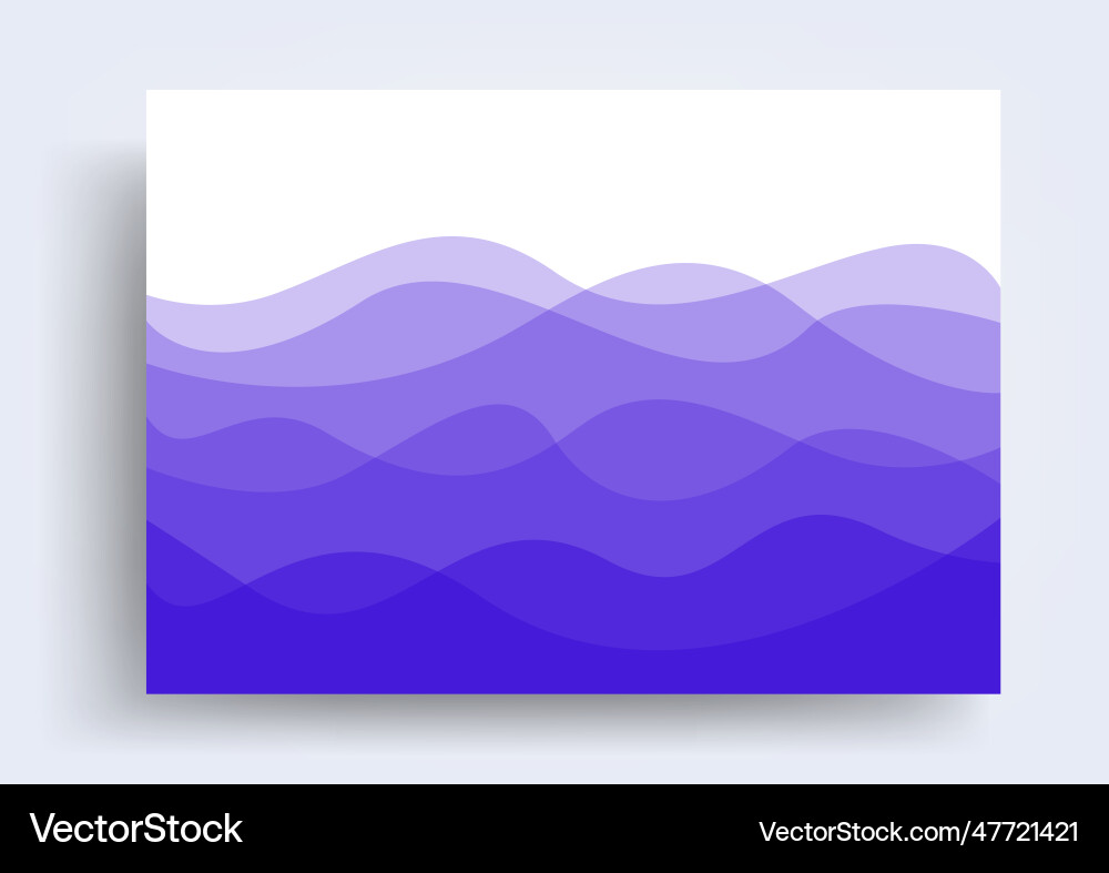 Blue wave water banner design with shadow Vector Image