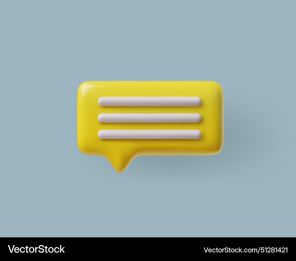 Cartoon 3d dialogue bubble on blue isolated Vector Image