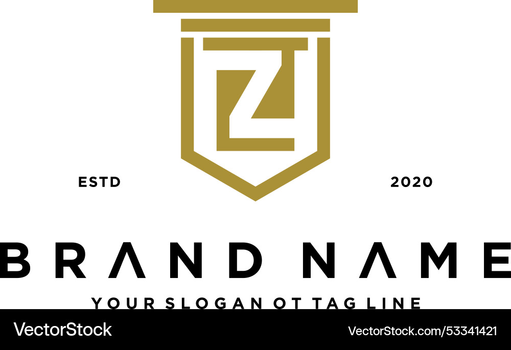 Creative letter z shield law logo design concept Vector Image