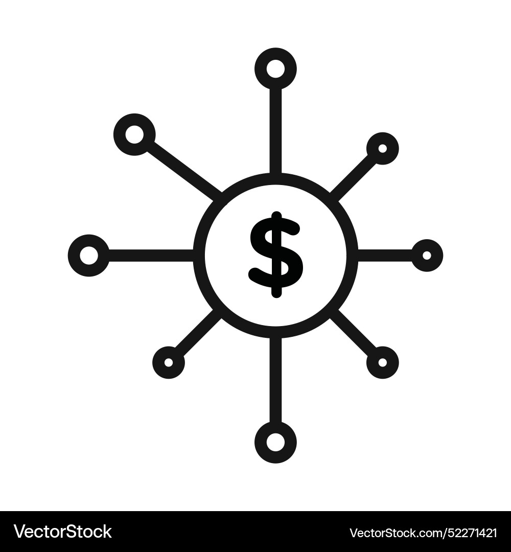 Financial scheme icon black line art logo Vector Image