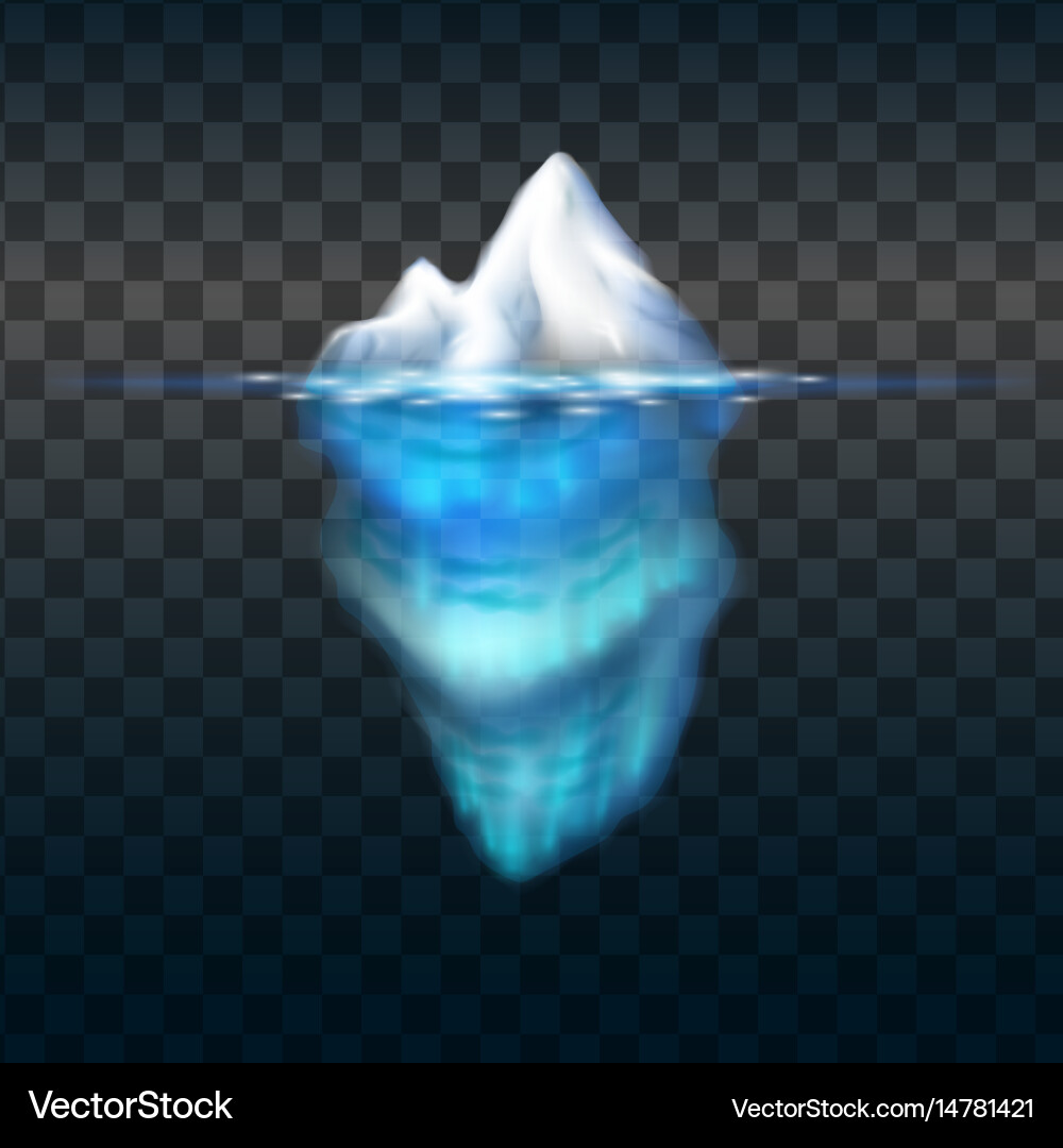 Iceberg on transparent background block Royalty Free Vector