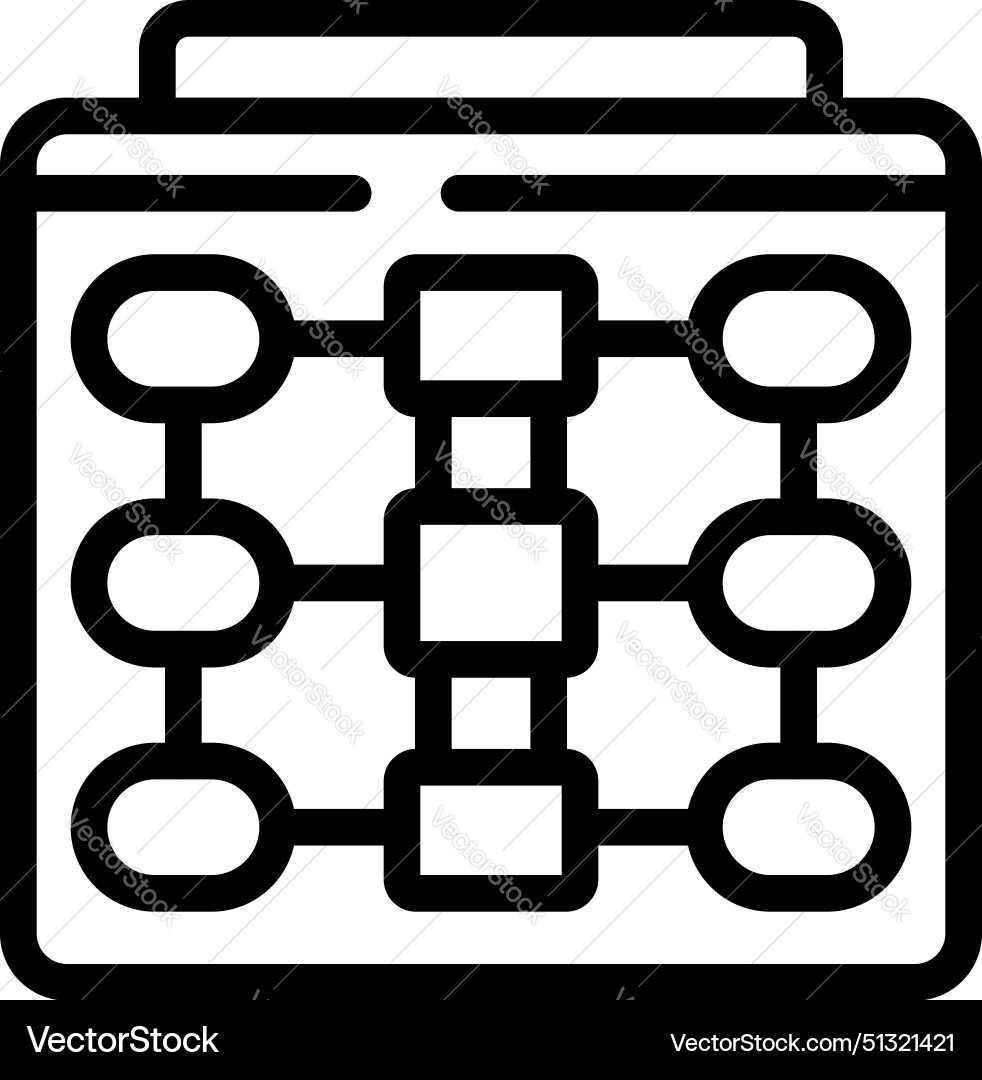 Icon of a flowchart on white background Royalty Free Vector