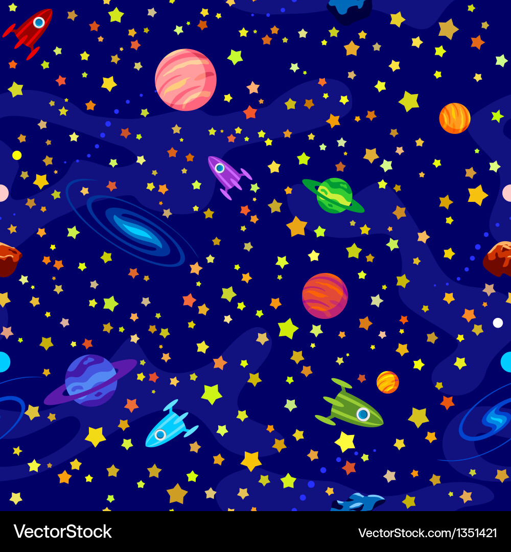 Seamless pattern space Royalty Free Vector Image