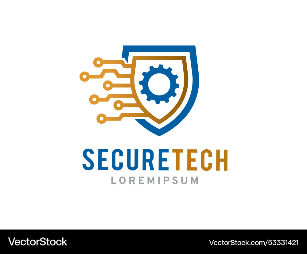 Secure tech logo symbol or icon template Vector Image