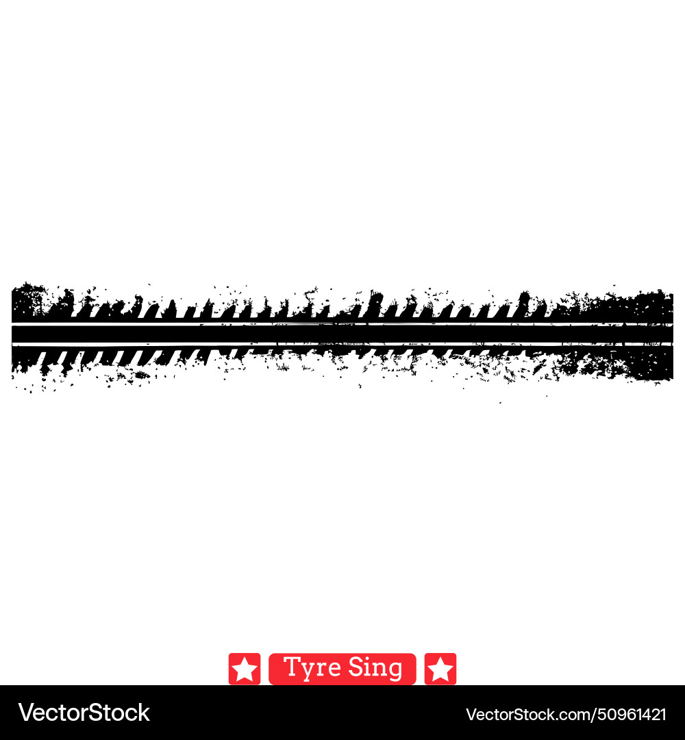 Tire track graphics roadway tread pattern set Vector Image