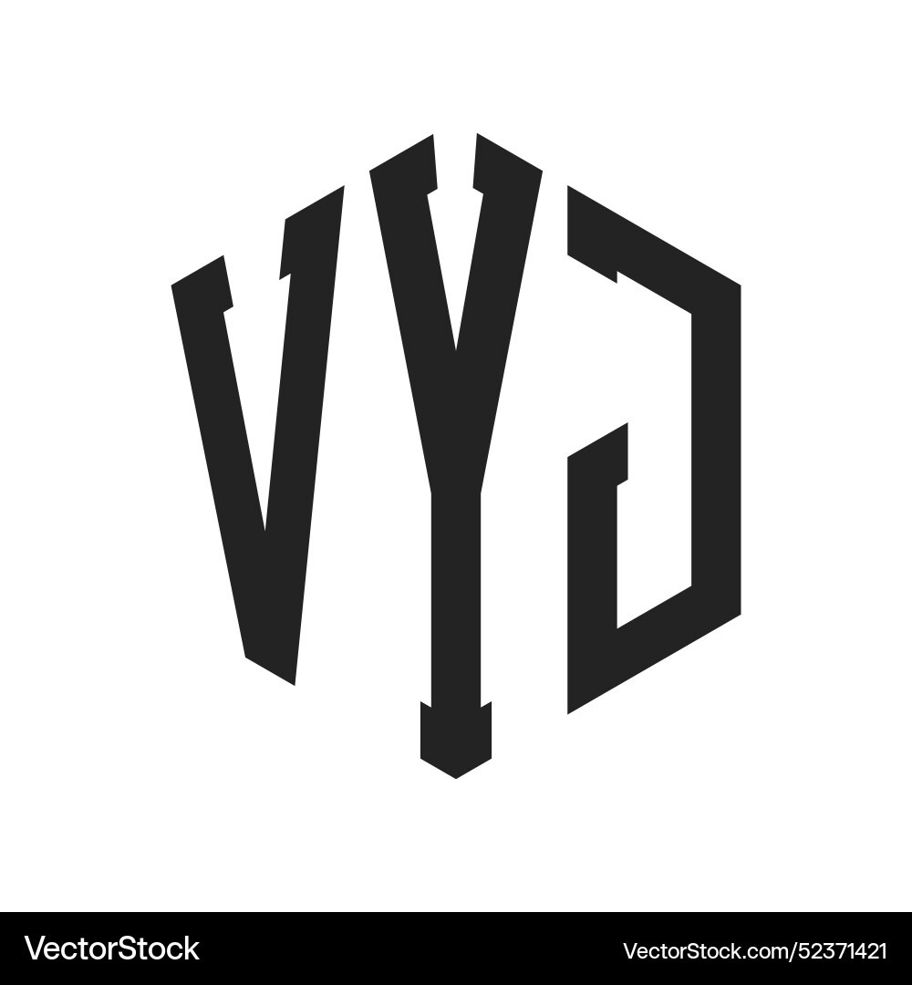 Vyj logo design initial letter monogram Royalty Free Vector