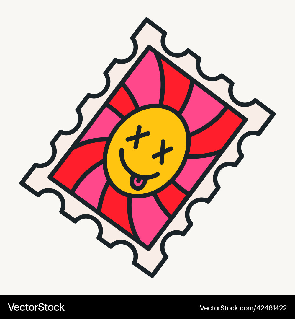 Cartoon funny cute comic characters acid Vector Image