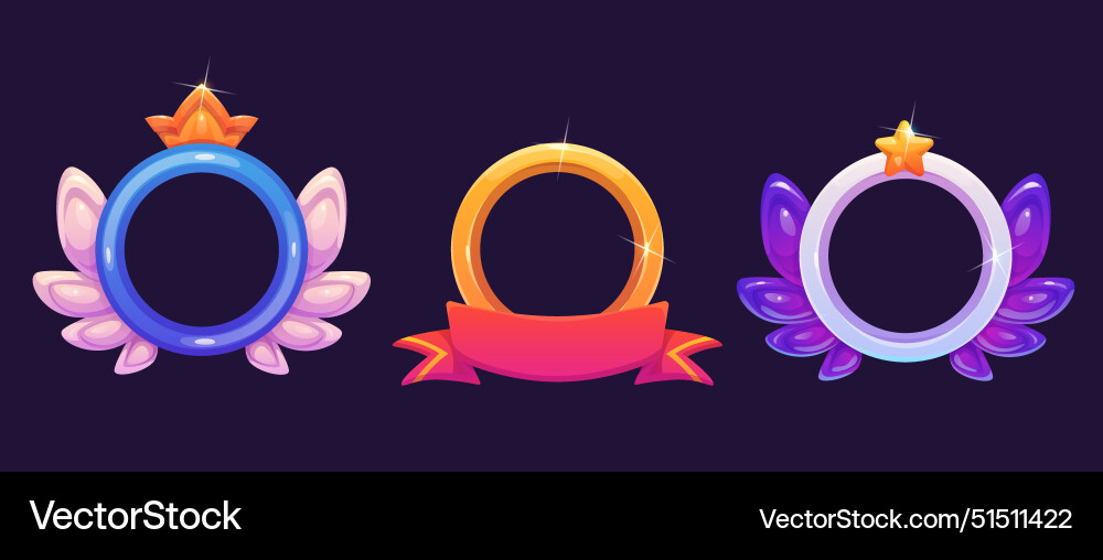 Circle badge frame for game ui avatar design Vector Image