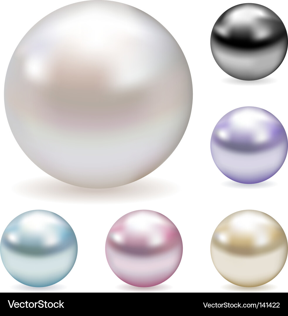 Colorful Pearl Collection Royalty Free Vector Image