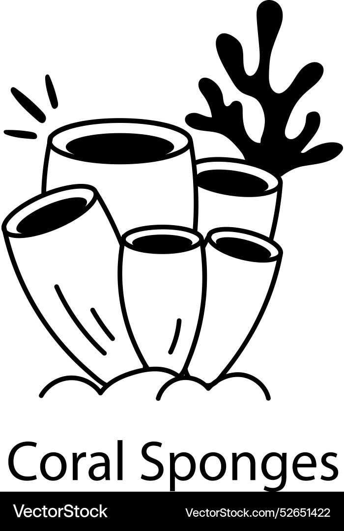 Coral sponges Royalty Free Vector Image - VectorStock