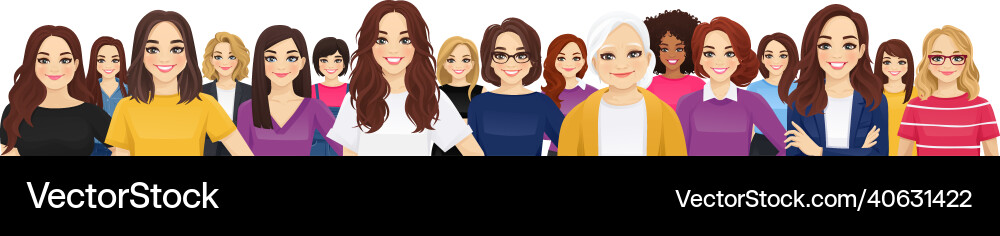 Crowd of women Royalty Free Vector Image - VectorStock