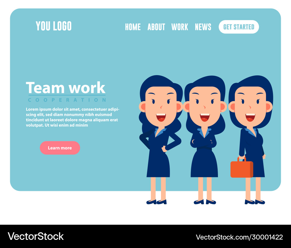 Group happy character team teamwork concept Vector Image