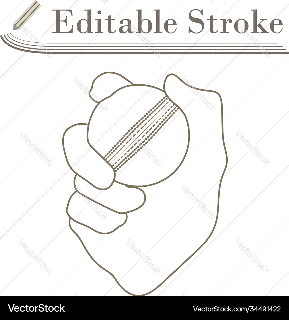 Hand holding cricket ball icon Royalty Free Vector Image
