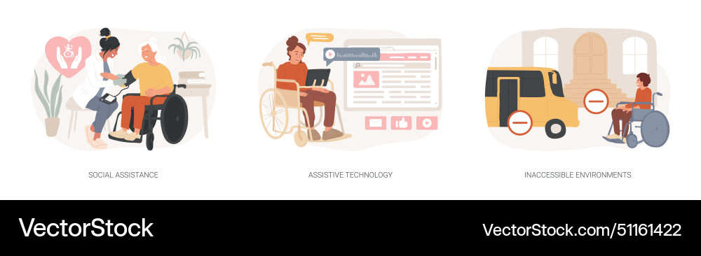 Help for disabled person isolated concept Vector Image