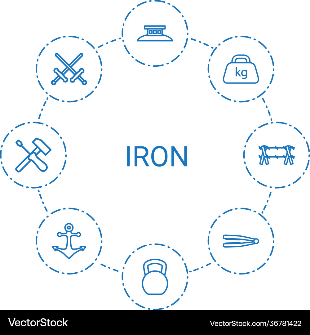 Iron icons Royalty Free Vector Image - VectorStock