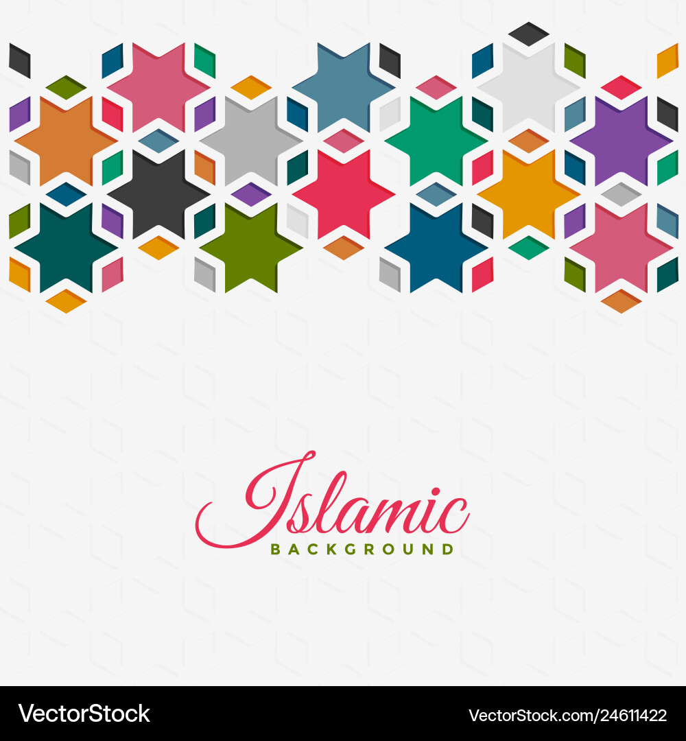 Islamic pattern background in colorful style Vector Image