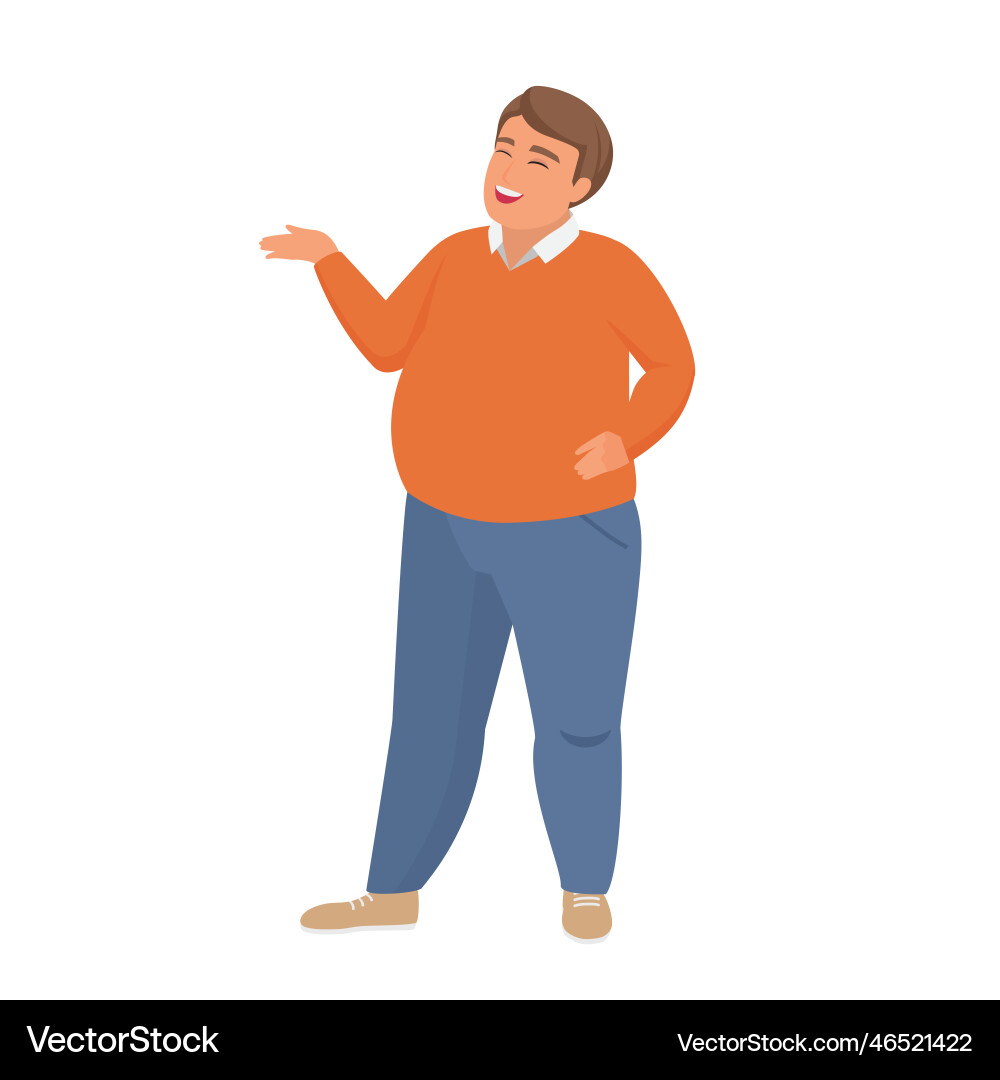Laughing fat man Royalty Free Vector Image - VectorStock