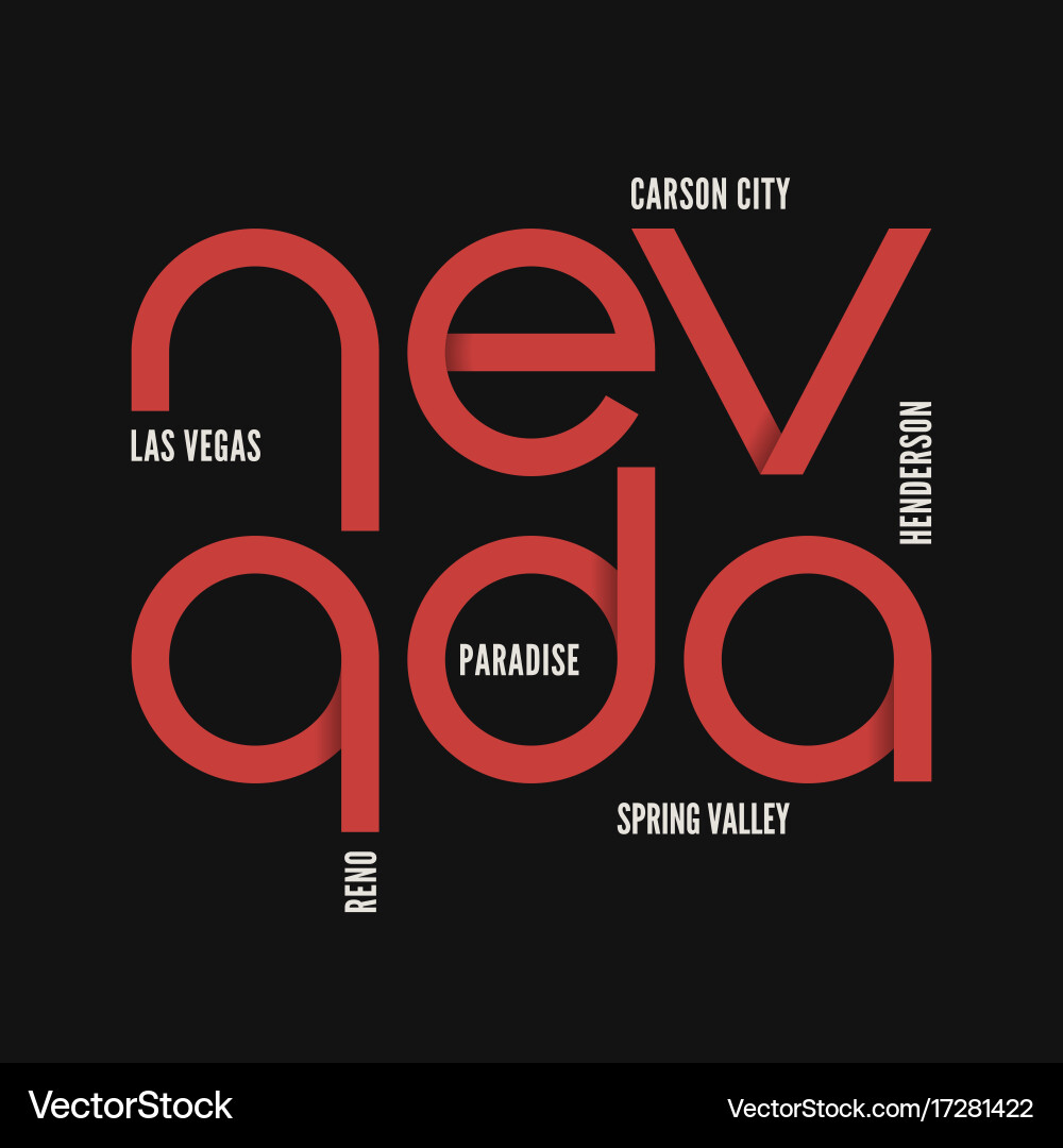 Nevada state t-shirt and apparel design Royalty Free Vector