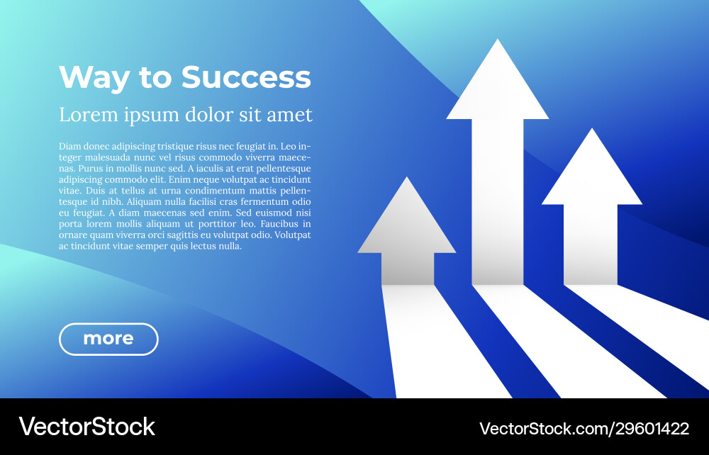 Way to success - web template business arrow Vector Image