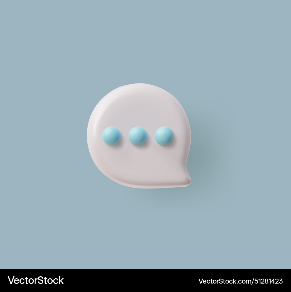 3d white chat icon in the form of a bubble Vector Image