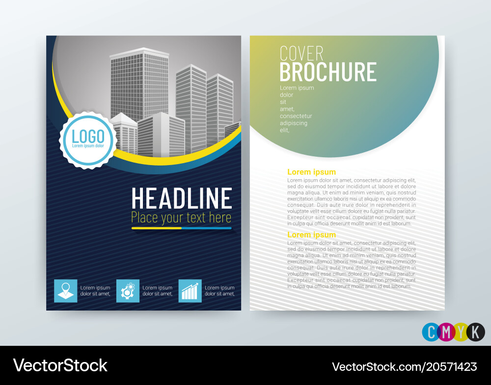 A4 size front and back cover abstract modern Vector Image