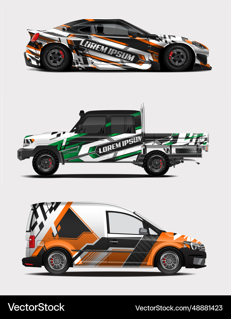 Automotive wrap car design Royalty Free Vector Image