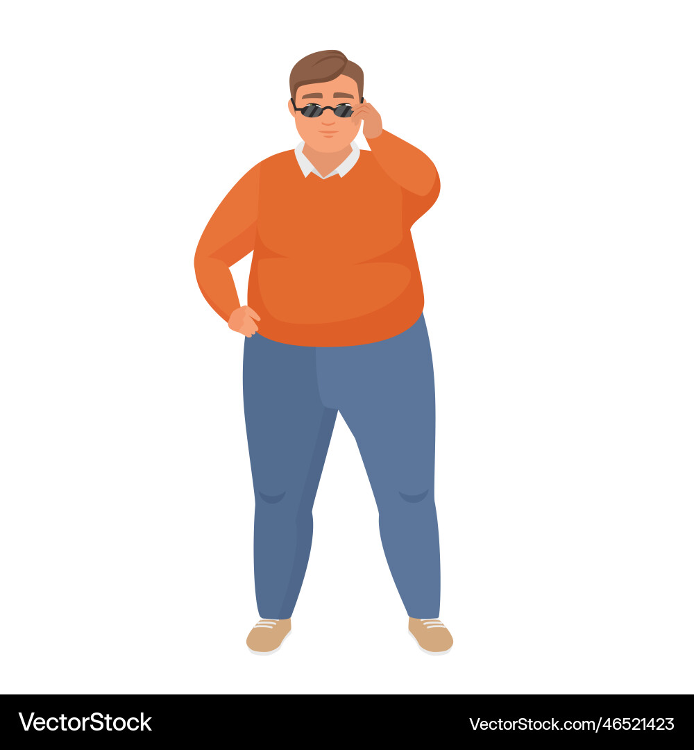 Cool fat boy Royalty Free Vector Image - VectorStock