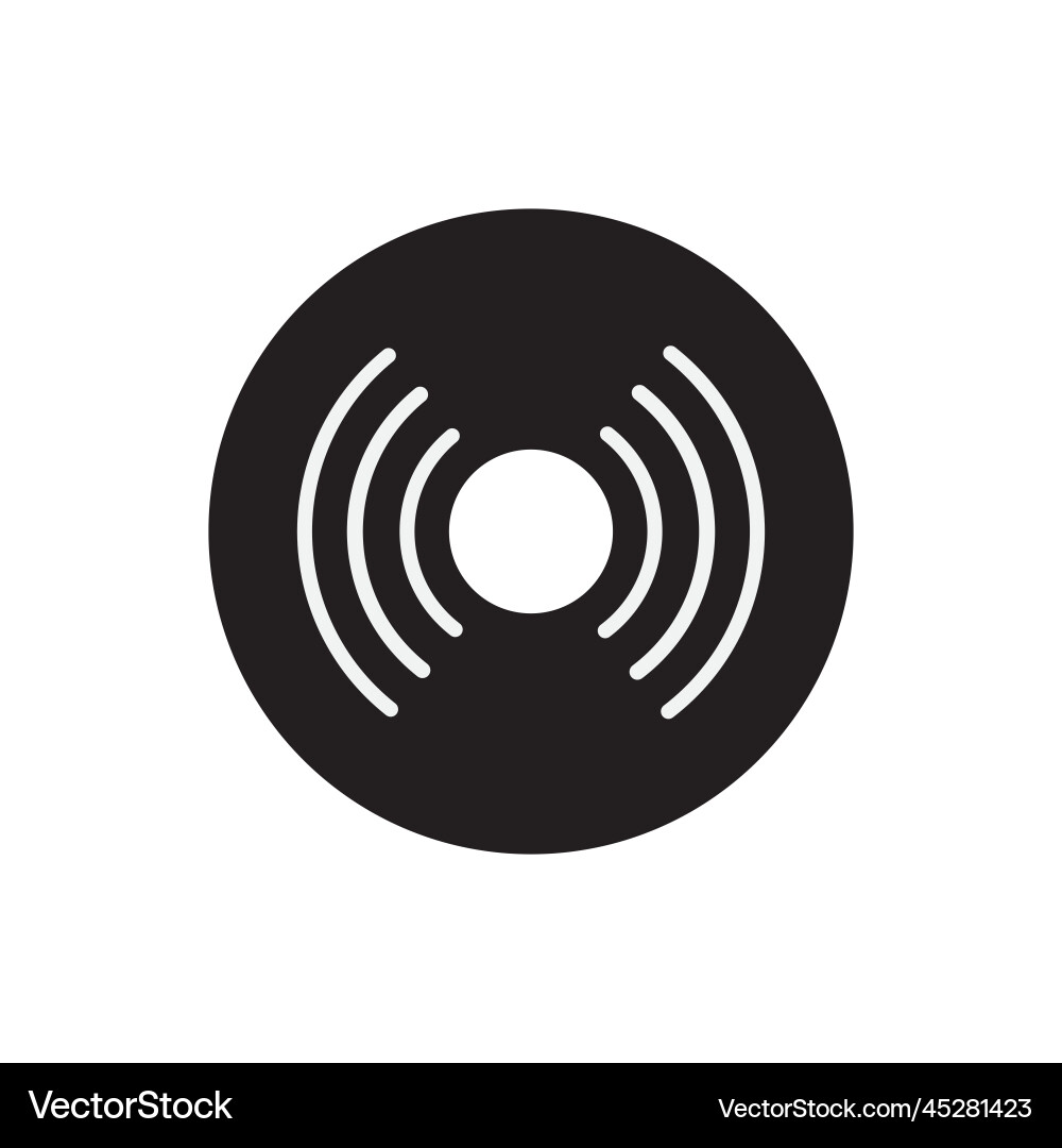 Disk music icon logo Royalty Free Vector Image