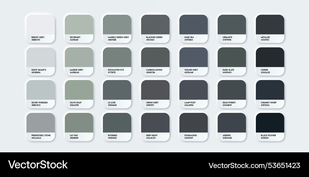Monochrome color palette collection Royalty Free Vector