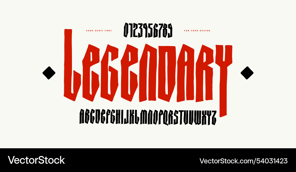 Narrow sans serif font Royalty Free Vector Image