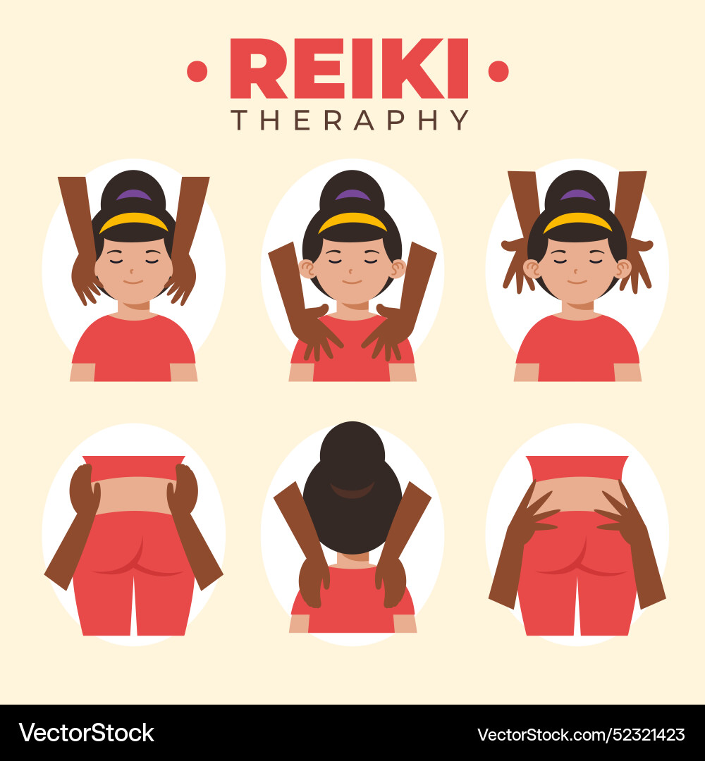 Reiki therapy concept Royalty Free Vector Image