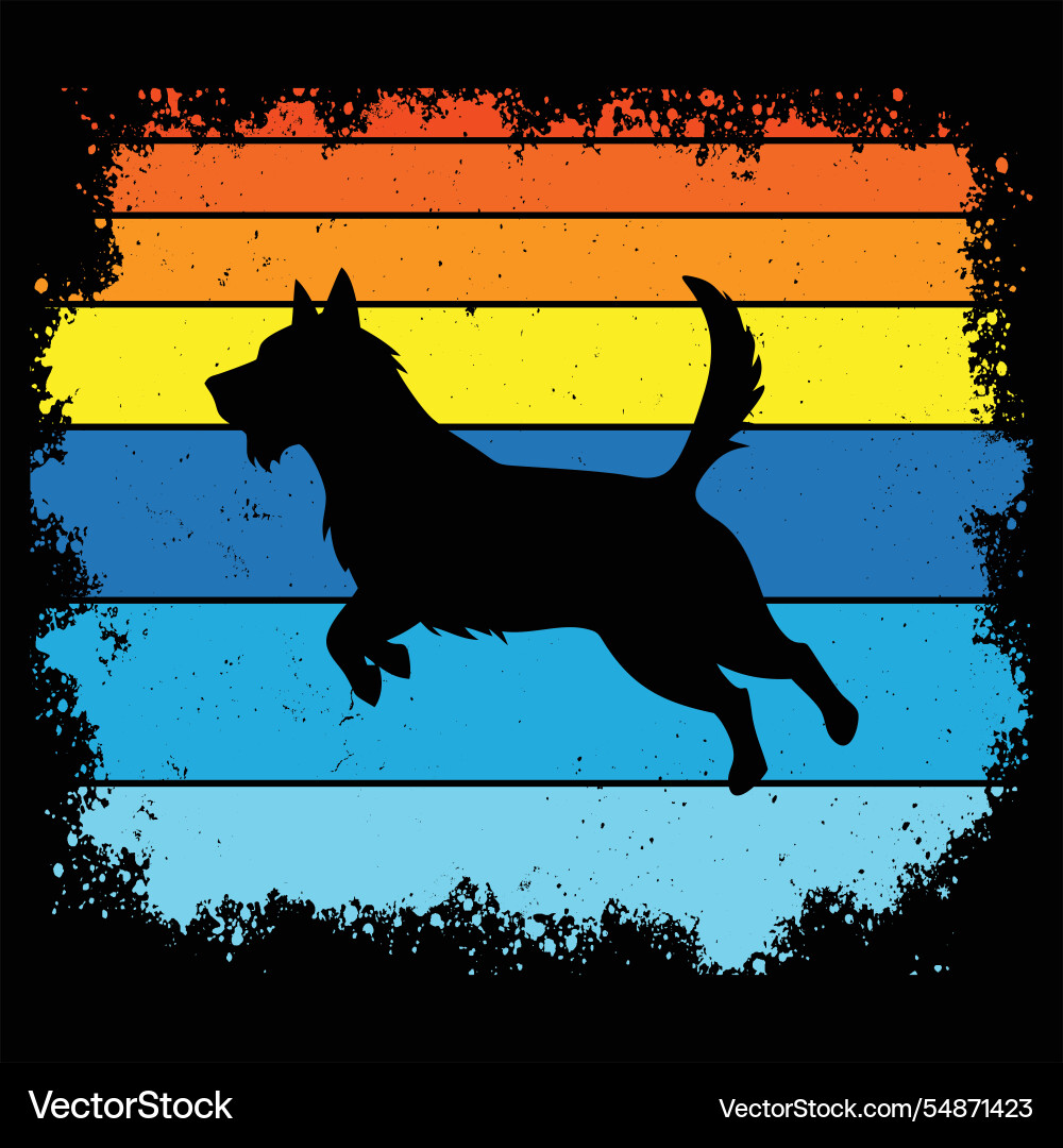 Skye terrier retro design Royalty Free Vector Image