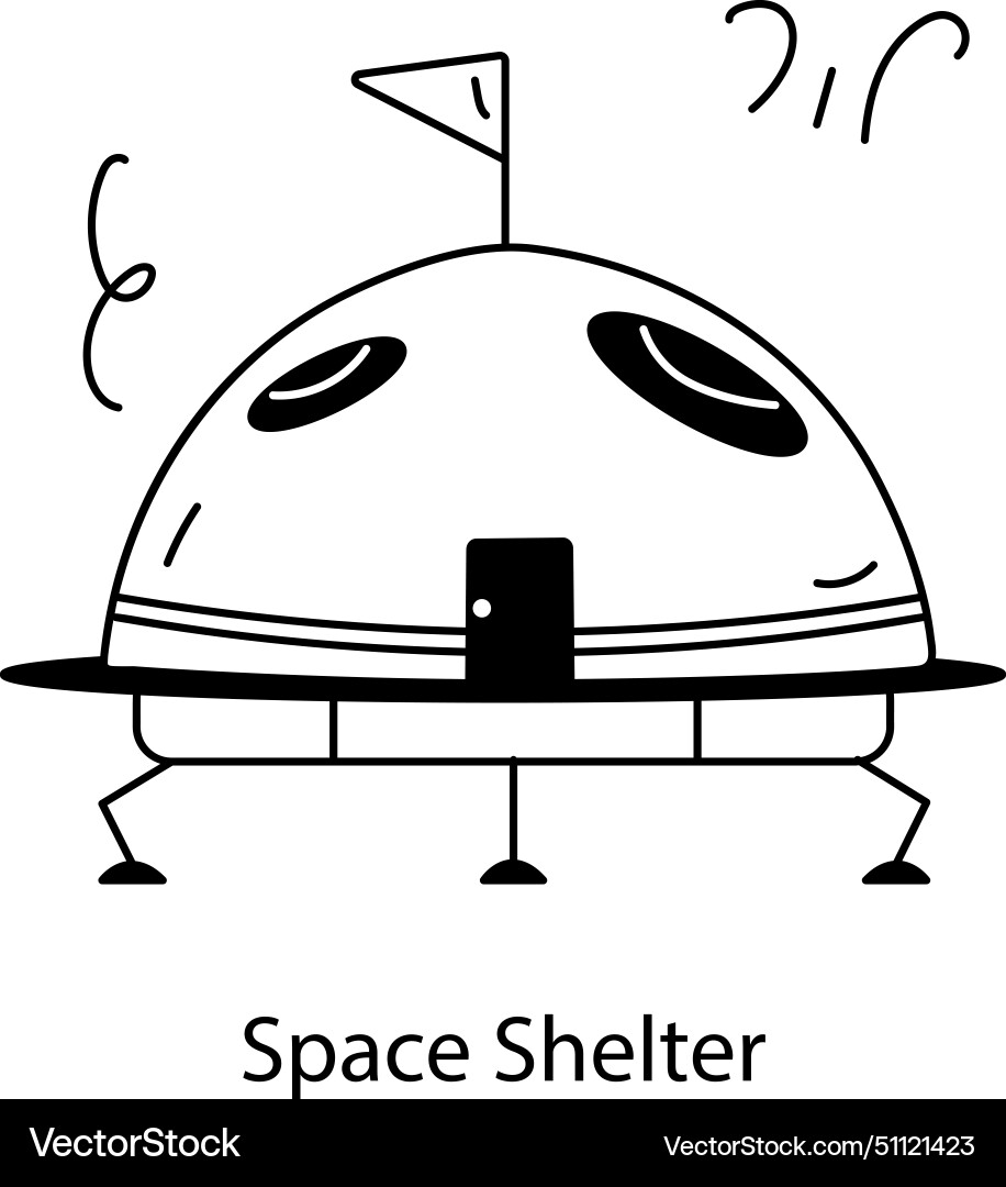 Space shelter Royalty Free Vector Image - VectorStock