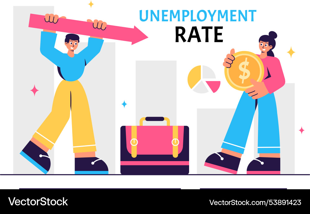 Unemployment rate featuring individuals actively Vector Image