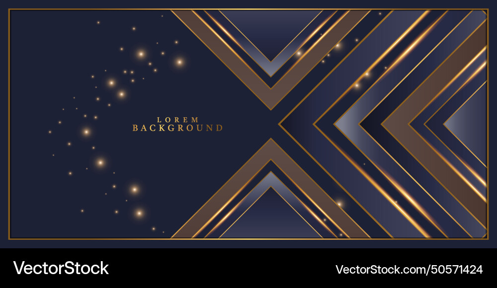 Abstract bluebrown and gold geometric background Vector Image