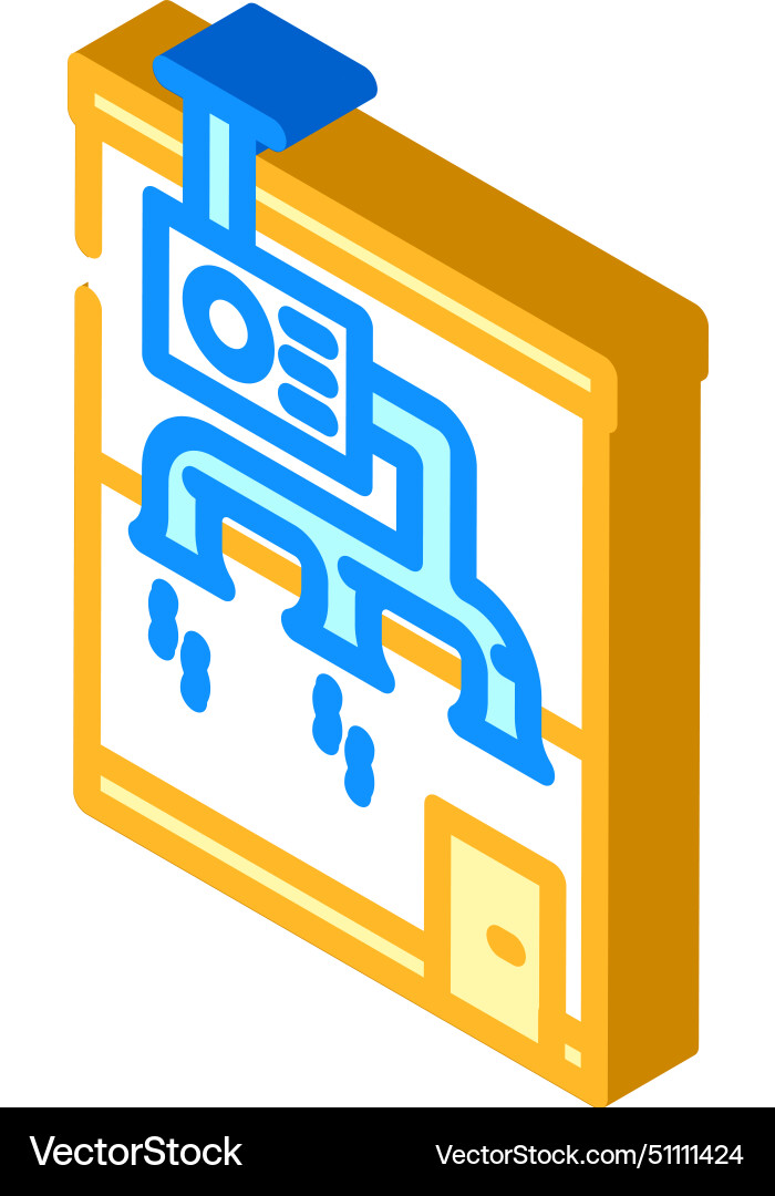 Air exchange ventilation isometric icon Royalty Free Vector