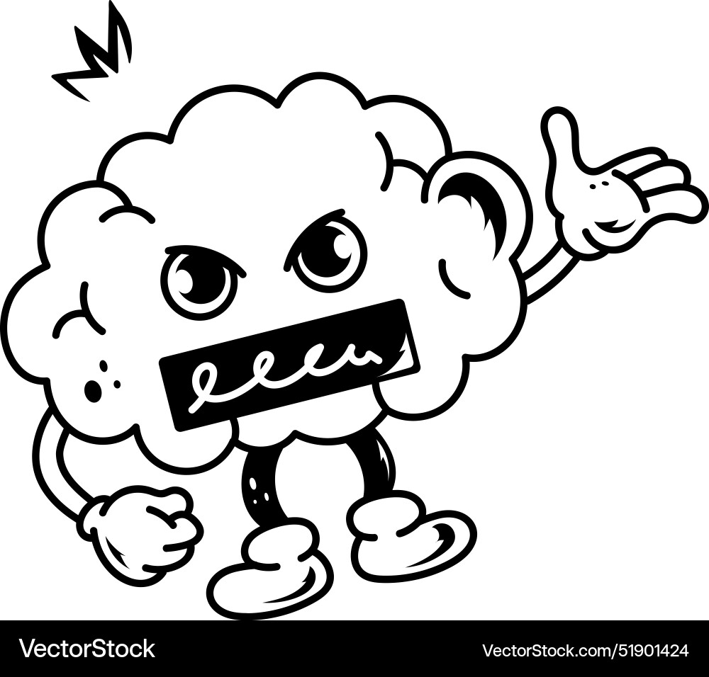 Angry brain Royalty Free Vector Image - VectorStock