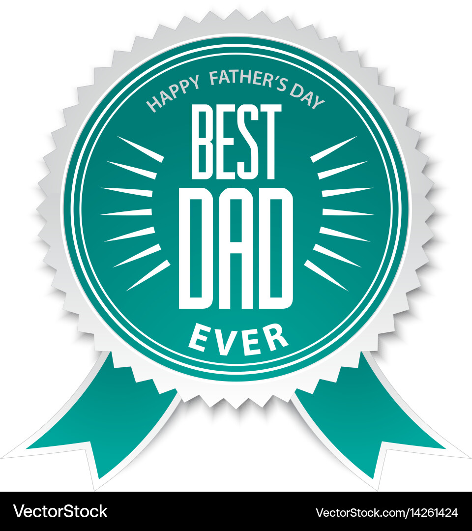 Best dad award ribbon rosette Royalty Free Vector Image